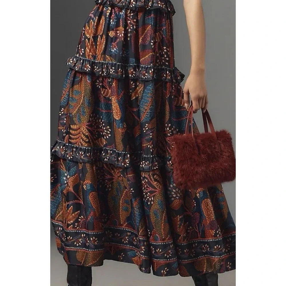 FARM Rio | Dresses | Farm Rio Short Sleeve Tiered Aline Maxi Dress ...